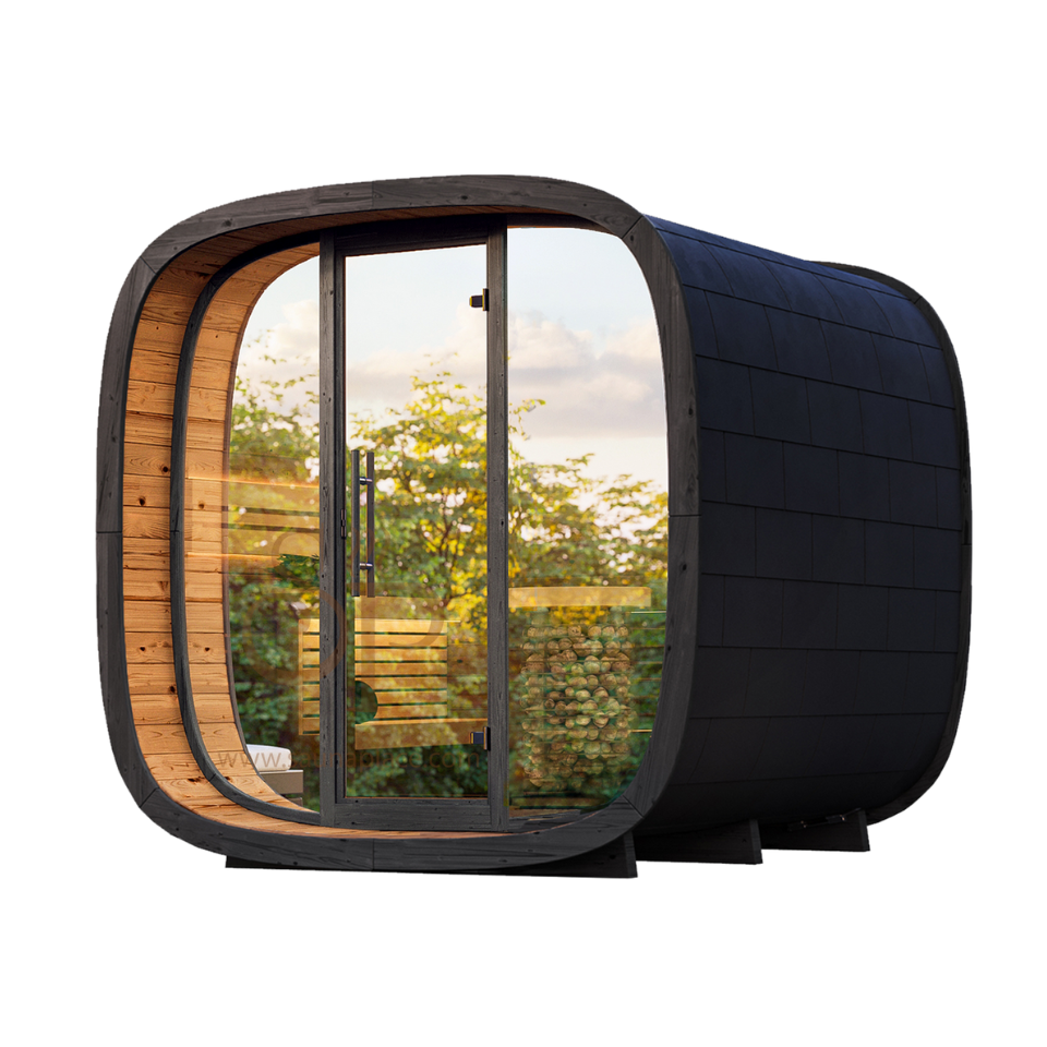 Heritage™ Lux Cube Royale L Outdoor Sauna Cabin — The Sauna Heater