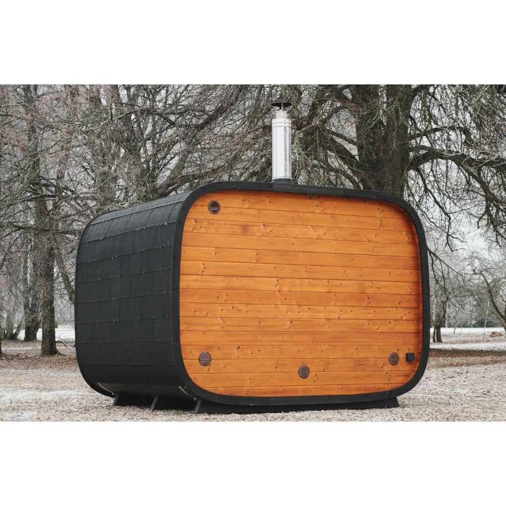Leil Round Cube Single Outdoor Sauna Kit — The Sauna Heater