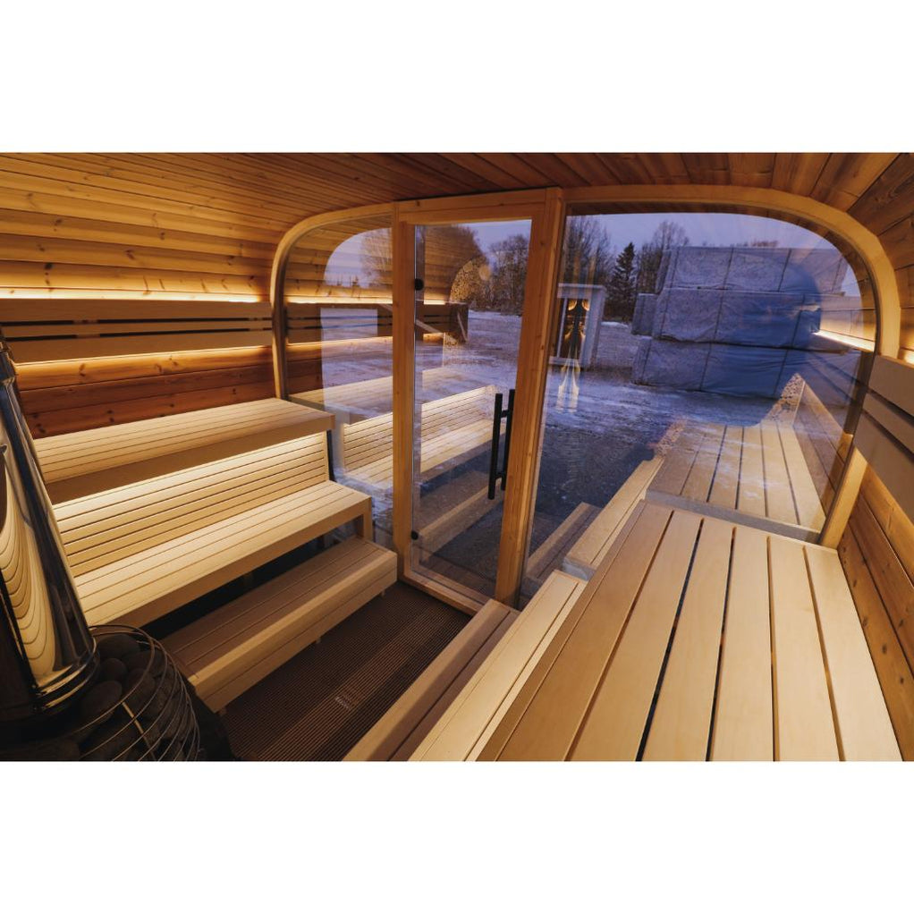 Leil Round Cube Single Outdoor Sauna Kit — The Sauna Heater