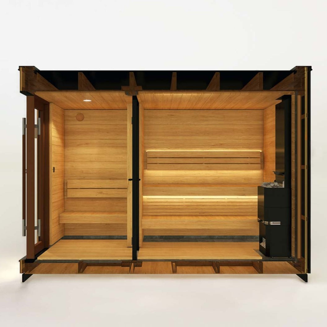 3 Person Fully Assembled Saunum AirCube Double Outdoor Sauna — The ...