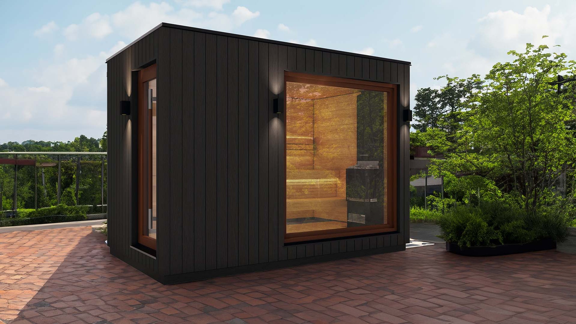 3 Person Fully Assembled Saunum AirCube Double Outdoor Sauna — The ...