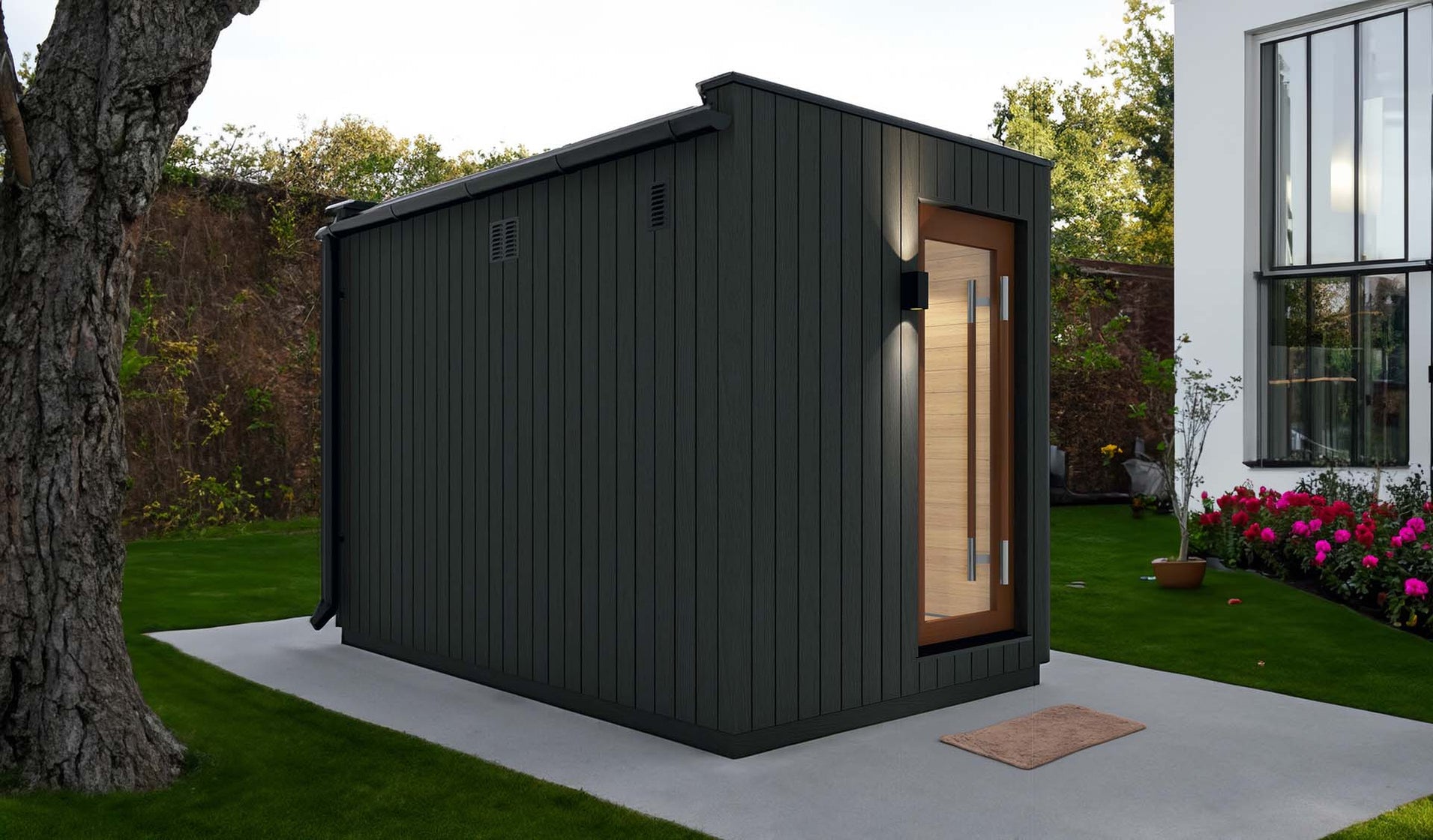 3 Person Fully Assembled Saunum AirCube Double Outdoor Sauna — The ...