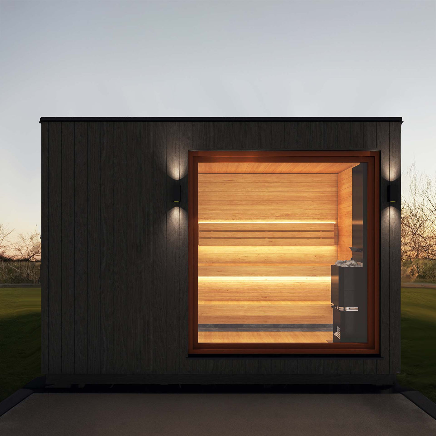 3 Person Fully Assembled Saunum AirCube Double Outdoor Sauna — The ...